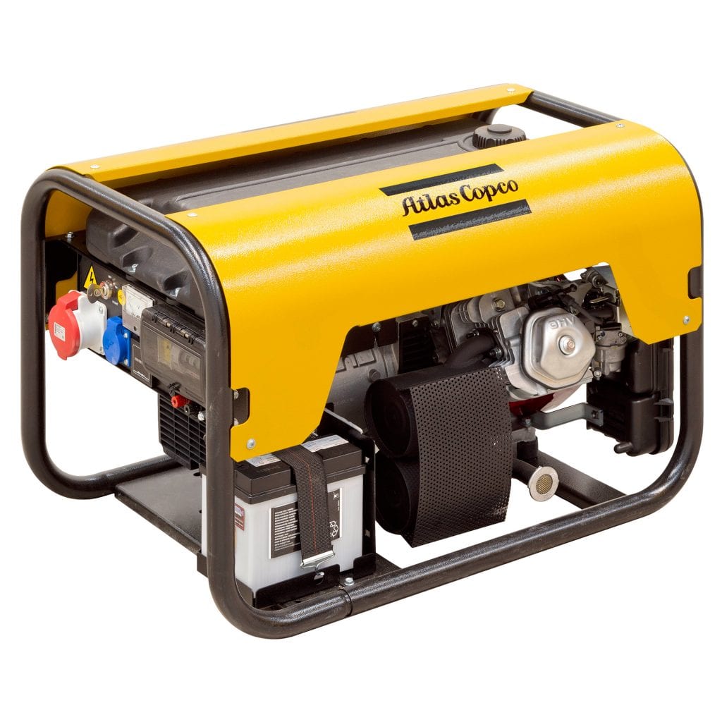 ATLAS COPCO Gasoline Generator 12kVA, 230V, 50Hz, Open Type, Single ...