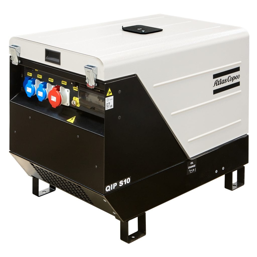 ATLAS COPCO Gasoline Generator 12kVA, 230V, 50Hz, Sound Proof, Single ...