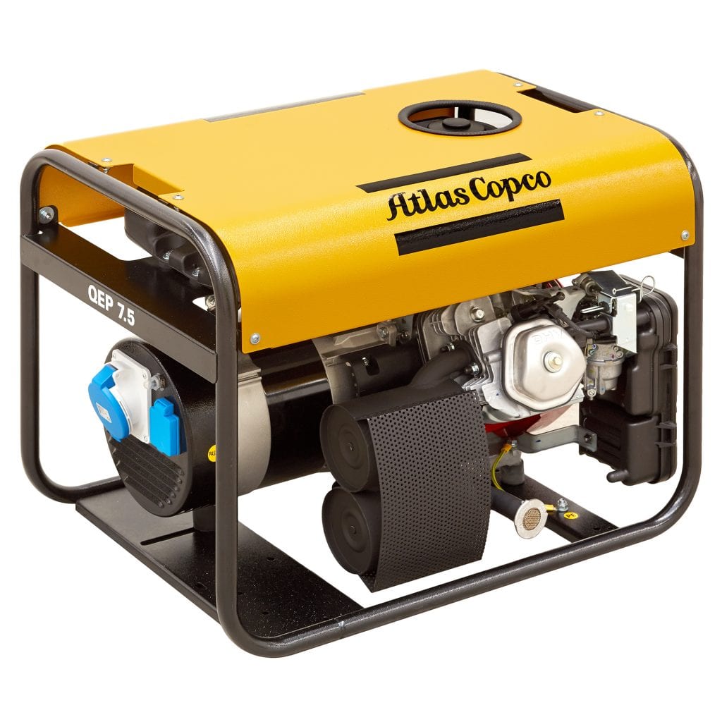 ATLAS COPCO Portable Gasoline Generator, Open Type, Single Phase, Auto ...
