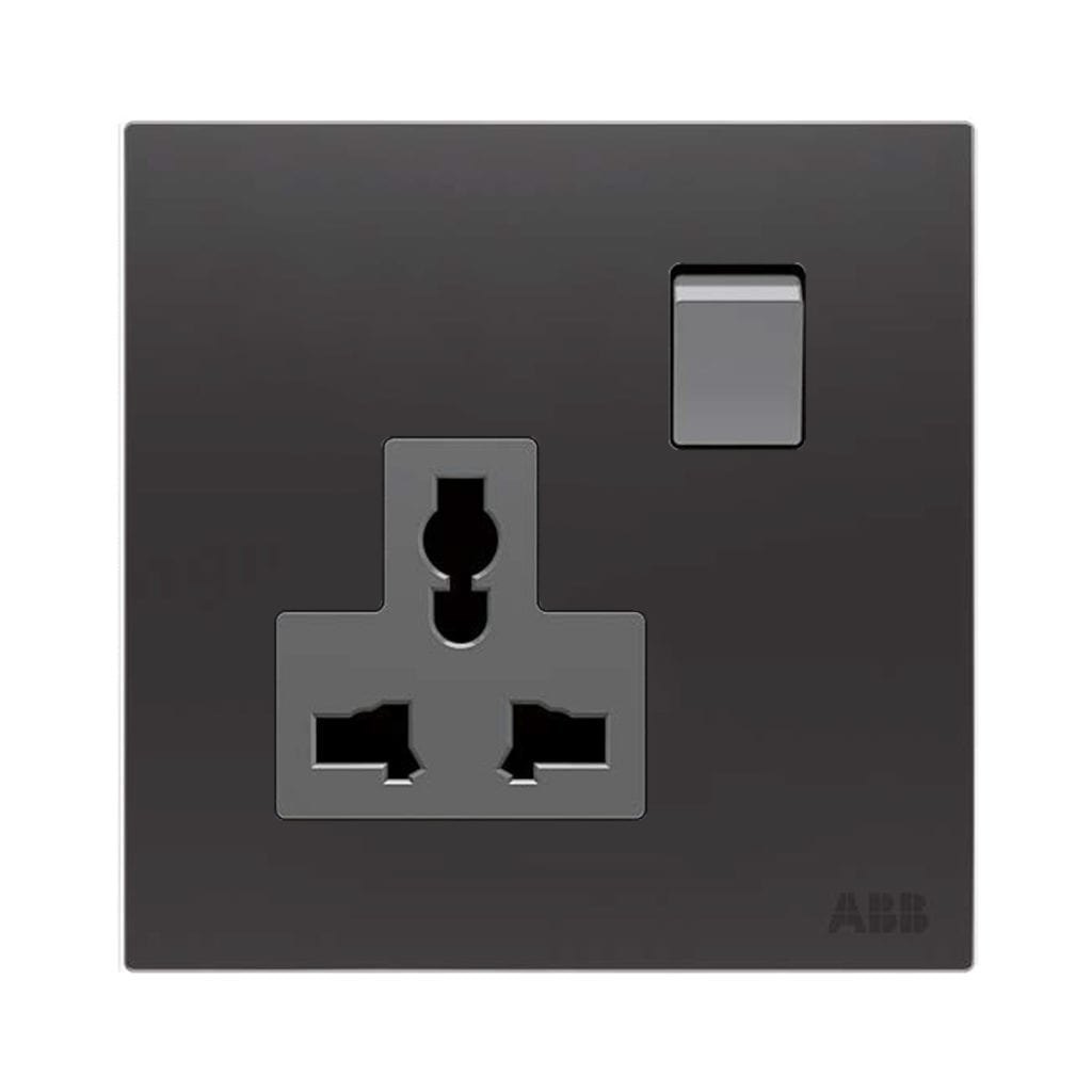 ABB Single Universal Switch Socket - Silk Black - Rey Lenferna